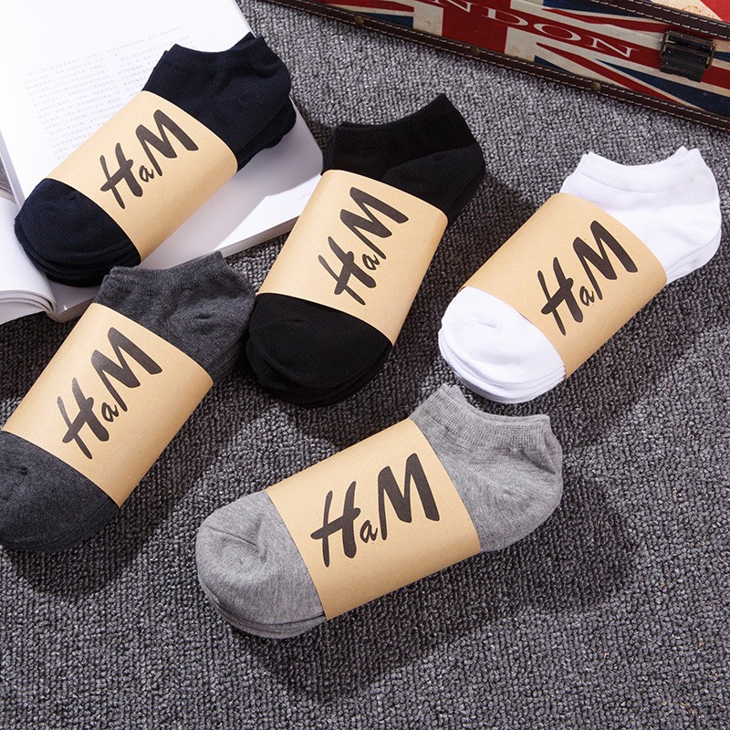 Set of 5 pairs of beautiful HM anti-foot odor socks - LADY | Shopee ...