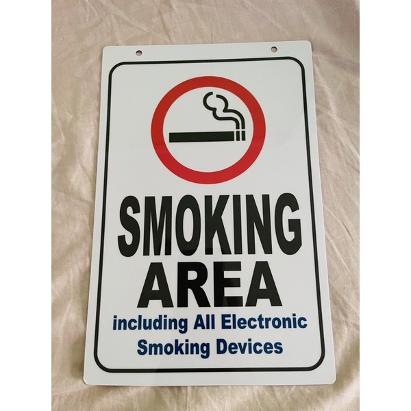 smoking area Made: PVC Plastic (like ATM and ID) 7.8x11 inches | Shopee ...