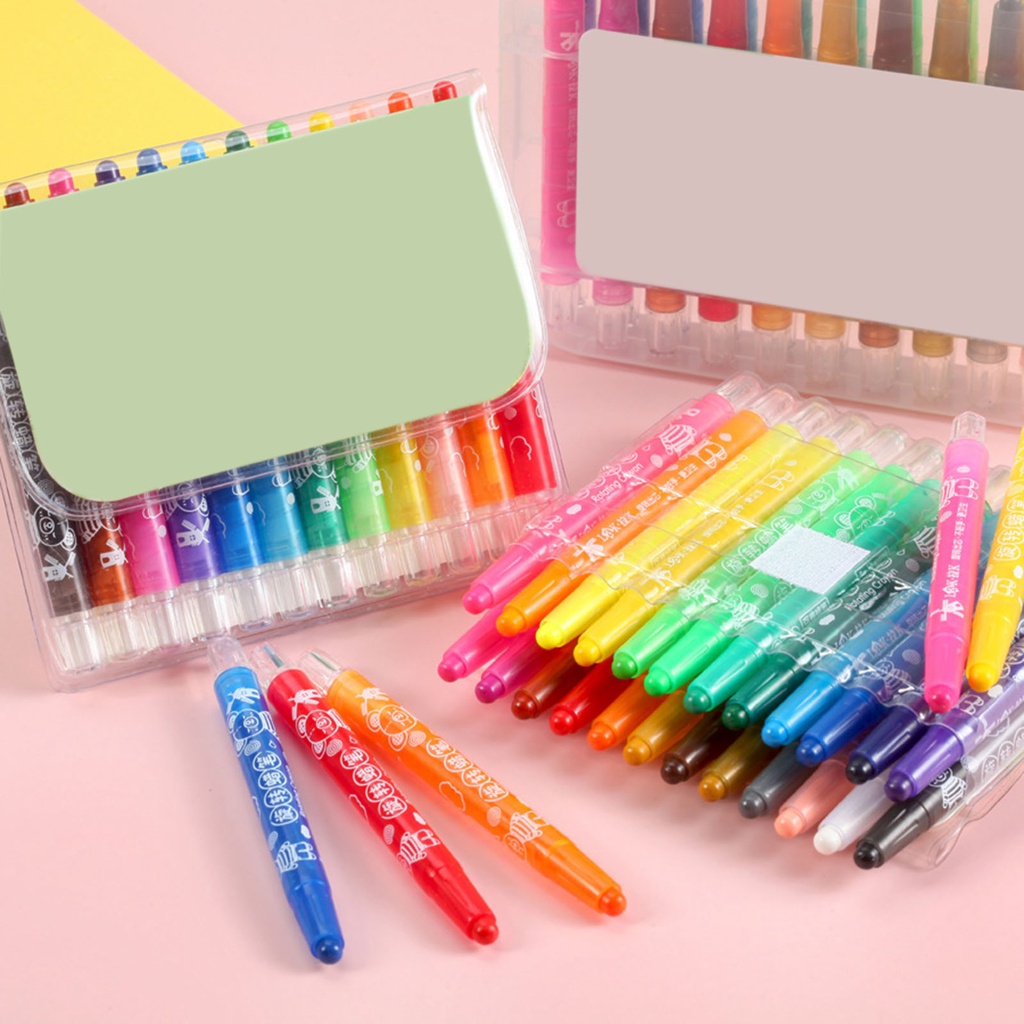 18 Colors Non Crayons for Toddlers - Washable Rotating Crayons Pastel ...