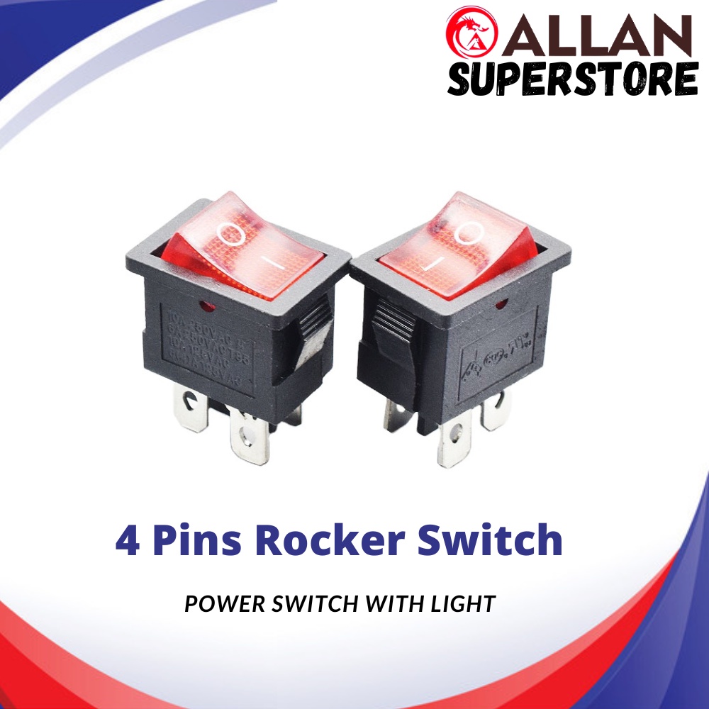 Allan Superstore 5pcs 10pcs 4pin Rocker Switch , Heavy Duty Motorcycle ...