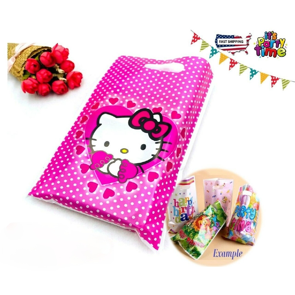 10pcs Hello Kitty Goodies Bag Gift Packing Bag For Kids Girl Birthday ...