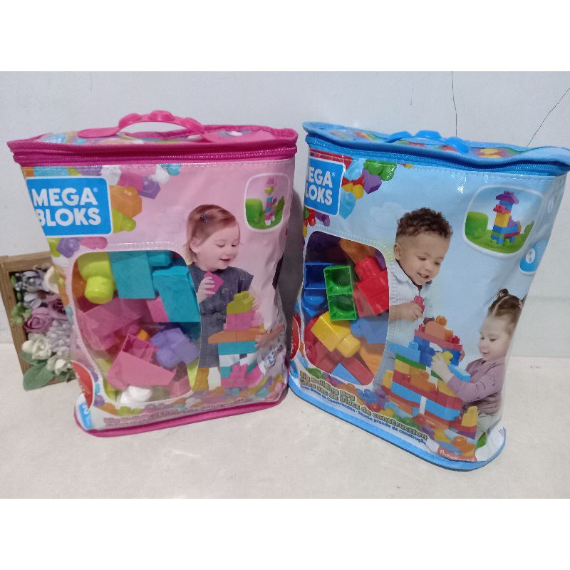 Mega Bloks First Builder Blue/Pink Building BagBIG, 60 pcs | Shopee ...
