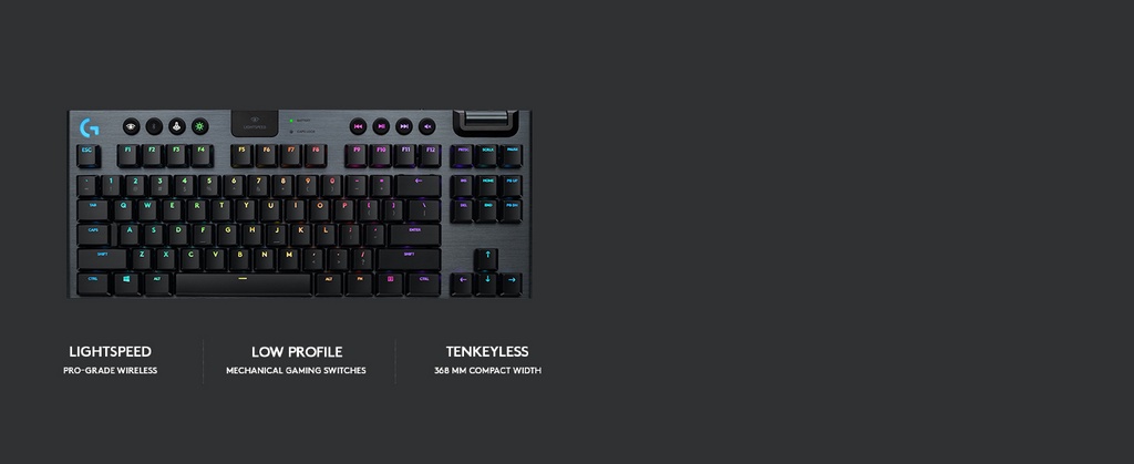 Logitech G913 Tkl Gl Clicky Tactile Linear Switch Lightspeed Rgb