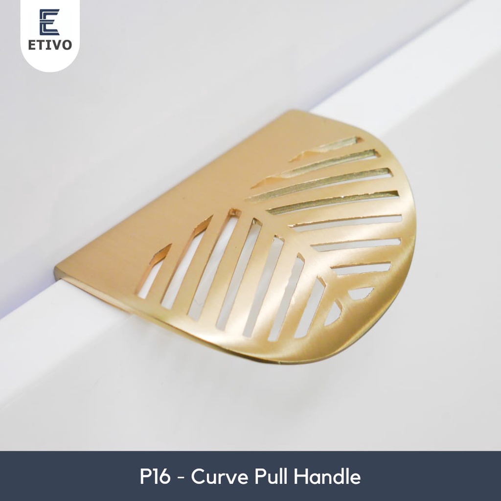 P16 Curve Pull Handle Modern Gold Cupboard Handle Drawer Pulls | Shopee ...