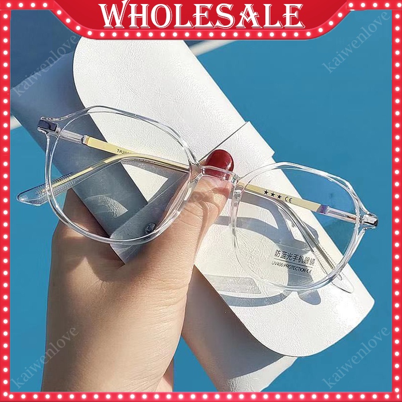 Men/Women Glasses Frame Spectacles Korean Oval Frame Transparent Spec ...