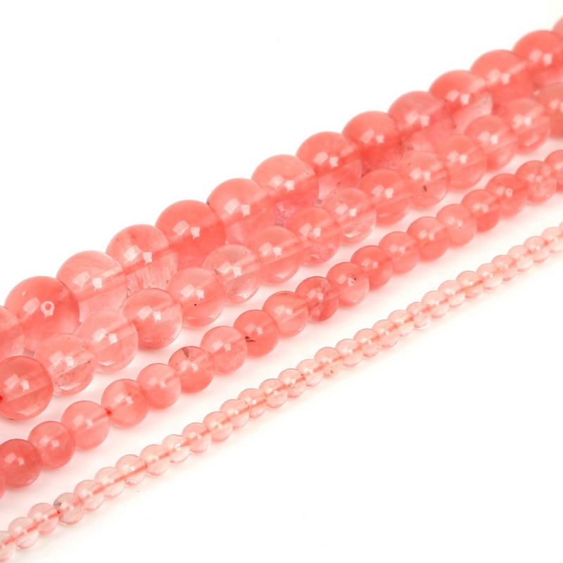 4m 6m 8m 10mm Round Synthetic Stone Red Watermelon Beads For DIYJewelry ...