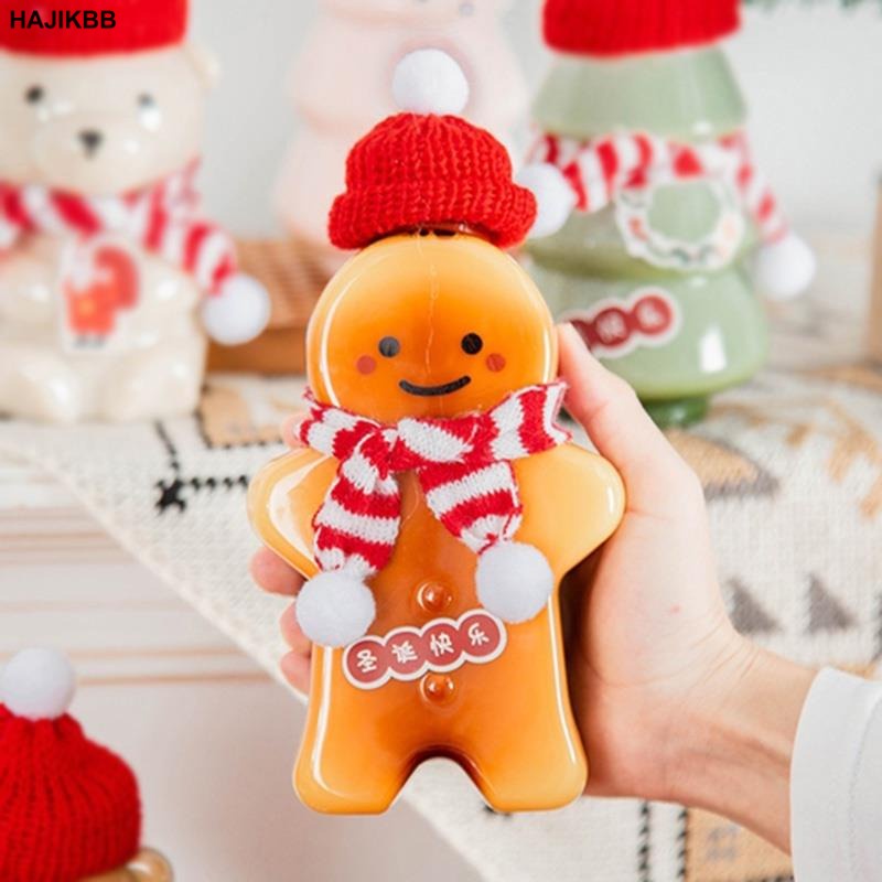 Christmas Bottles Xmas Gingerbread Man Candy Jars Juice Bottles 500ml ...