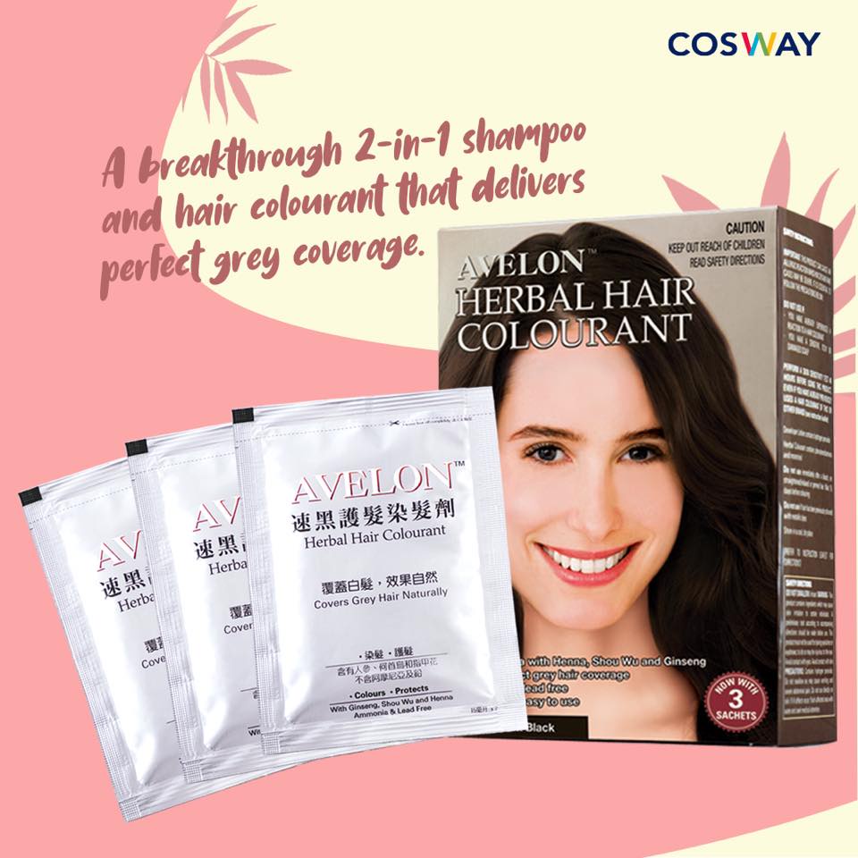 Cosway Avelon Herbal Hair Colourant (30ml x 3 packs) | Shopee Philippines