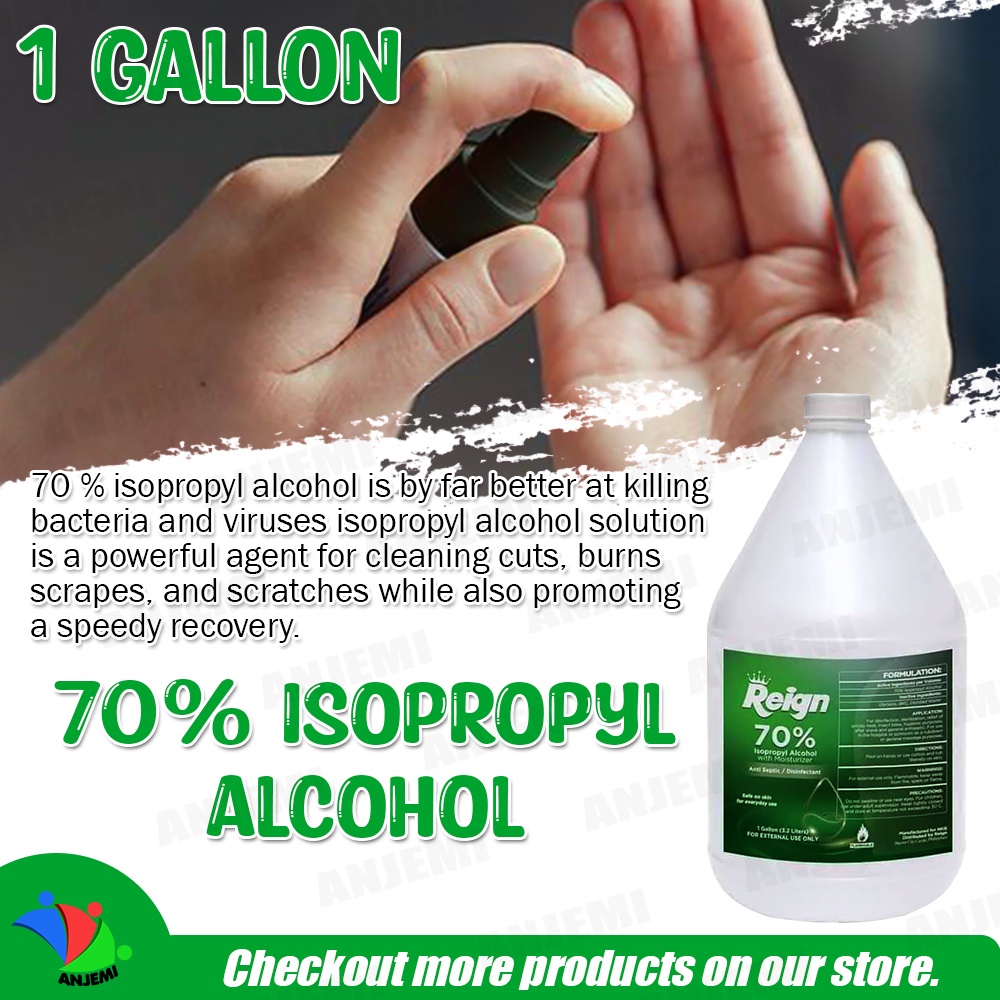 Reign 70% Isopropyl Alcohol with Moisturizer 1 Gallon Sanitizer ...