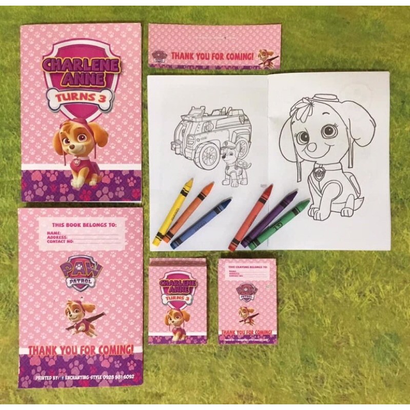 Skye Paw Patrol Personalized Activity Book and Crayon Set | Shopee ...