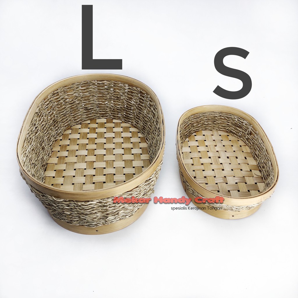 Pandan RARA OVAL Bamboo Parcel Fruit Basket Unit | Shopee Philippines