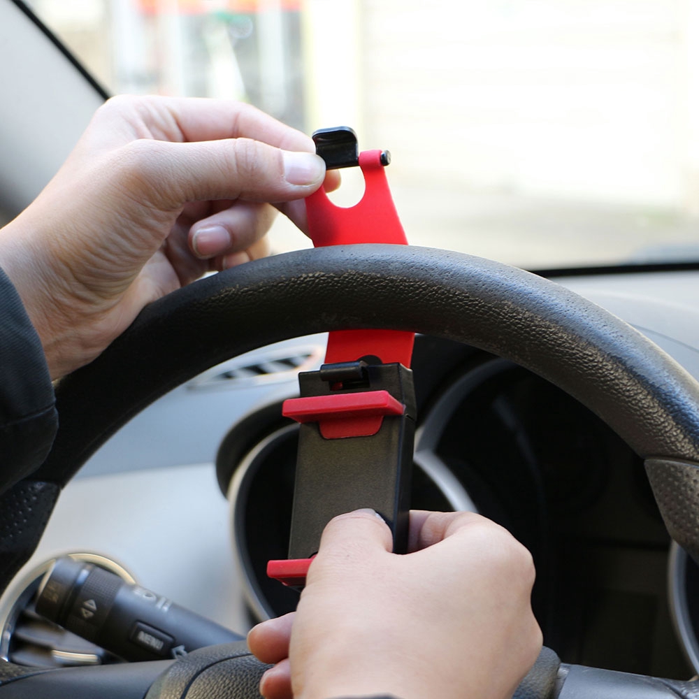 Car Phone Holder Steering Clip Mount for IPhone Samsung Xiaomi Huawei ...