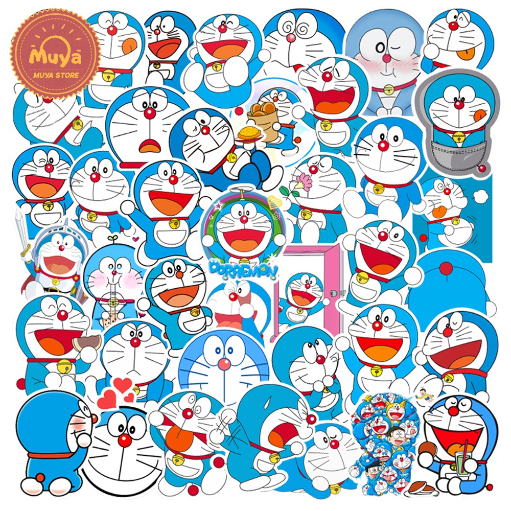 MUYA 50pcs Doraemon Stickers Japanese Cartoon Stickers Waterproof ...