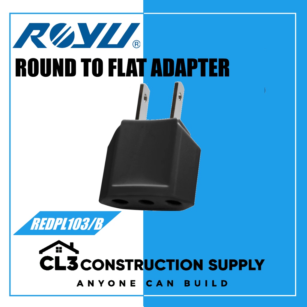 ROYU ROUND TO FLAT ADAPTER (REDPL103/REDPL103/B) | Shopee Philippines