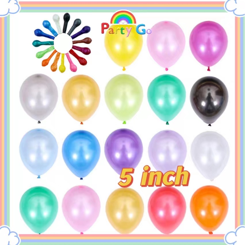 5Inch 10pcs Glossy Balloons Metal Balloons Birthday Balloons Birthday ...
