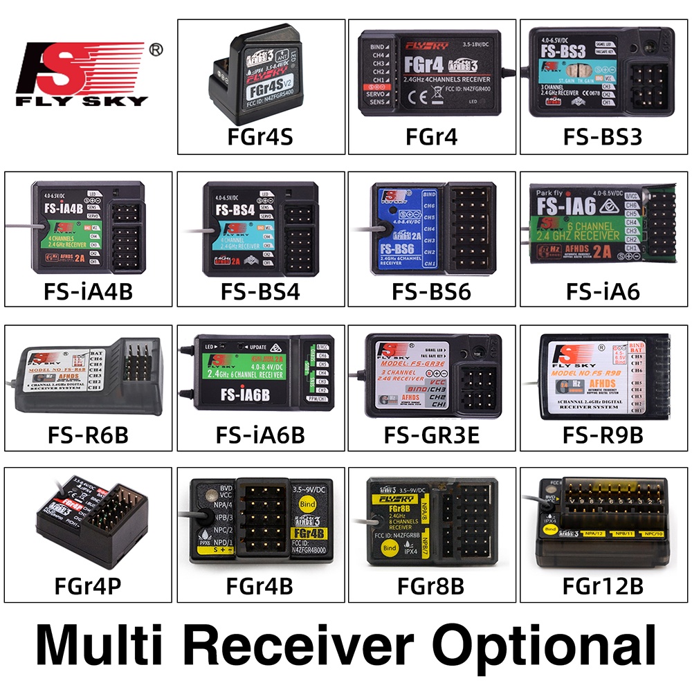 Flysky RC Receiver Compatible with FS-i6 FS-GT3B PL18 NB4 Transmitter ...