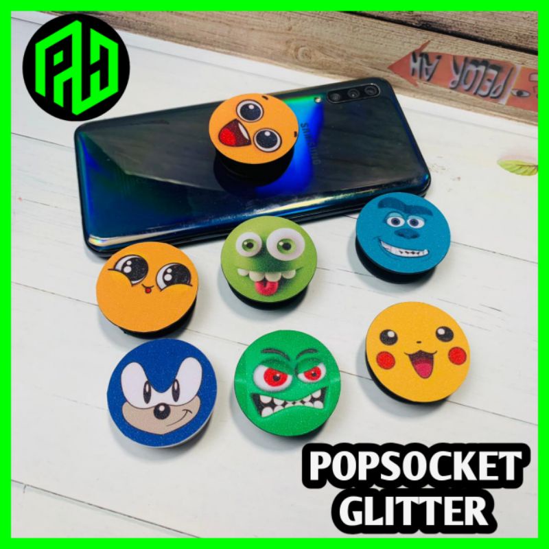 HP (PH) Popsocket GLITTER Popsocket Cellphone Cute Emoji Character ...