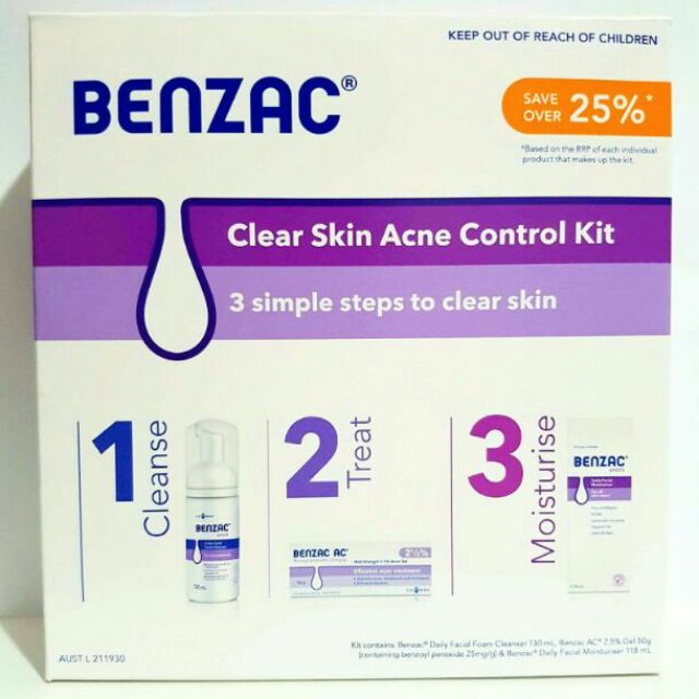 Benzac Clear Skin Acne Control Kit | Shopee Philippines