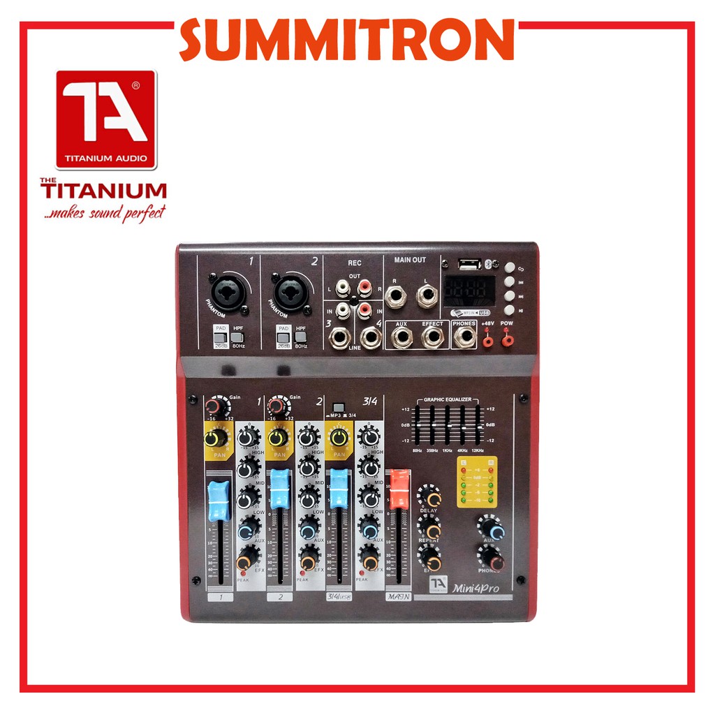 TITANIUM AUDIO MIXER TA-MINI4PRO | Shopee Philippines