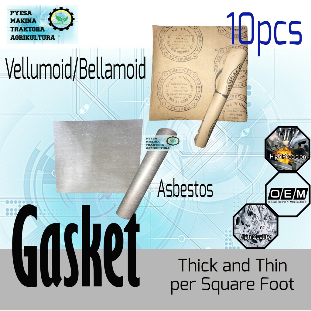 Bellamoid and Asbestos Gasket Thick and Thin 10pcs per order 1foot x 1 ...