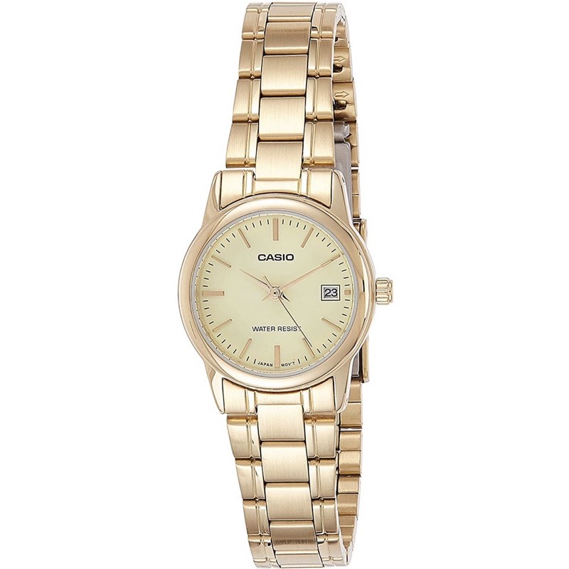 Casio Ladies LTP-V002G-9A / LTP-V002 Gold Dial | Shopee Philippines