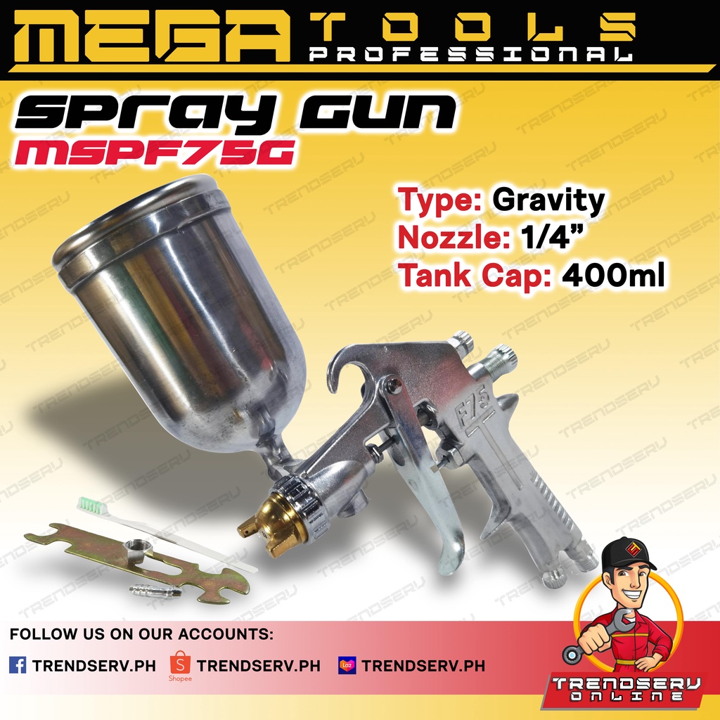 MEGA Air Spray Gun 400ML Gravity Type MF75G | Shopee Philippines