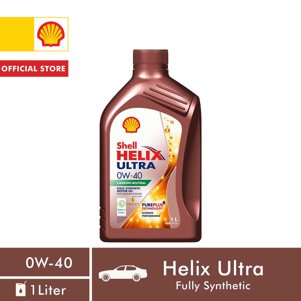 Shell Helix Ultra 0W-40 (1Liter) - Fully Synthetic Gasoline Oil with ...