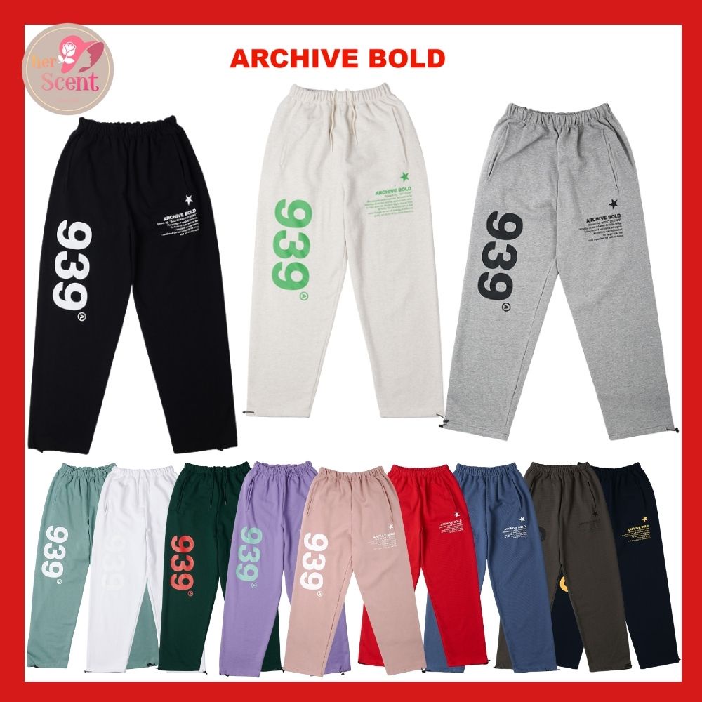 [ARCHIVE BOLD] 939 Logo Sweat Pants 12colors : Made in Korea | Shopee ...