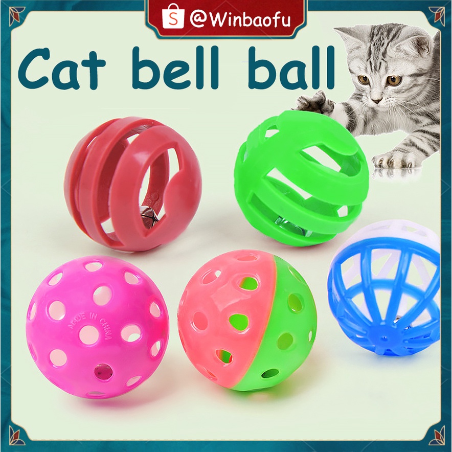 Cat bell ball Plastic Cat Toys Chase Pounce Toys Balls with Jingle Bell ...