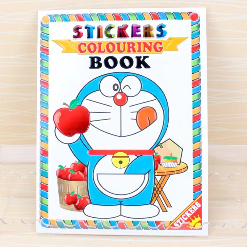 Doraemon Sticker & Coloring Book A4 Coloring Book Adhesive Kanak Tadika ...