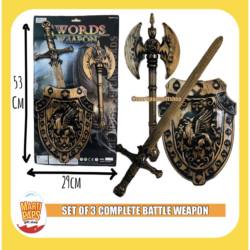 SWORD TOY ARMOR SHIELD AND AX TOYS FOR BOYS COSTUME | Shopee Philippines
