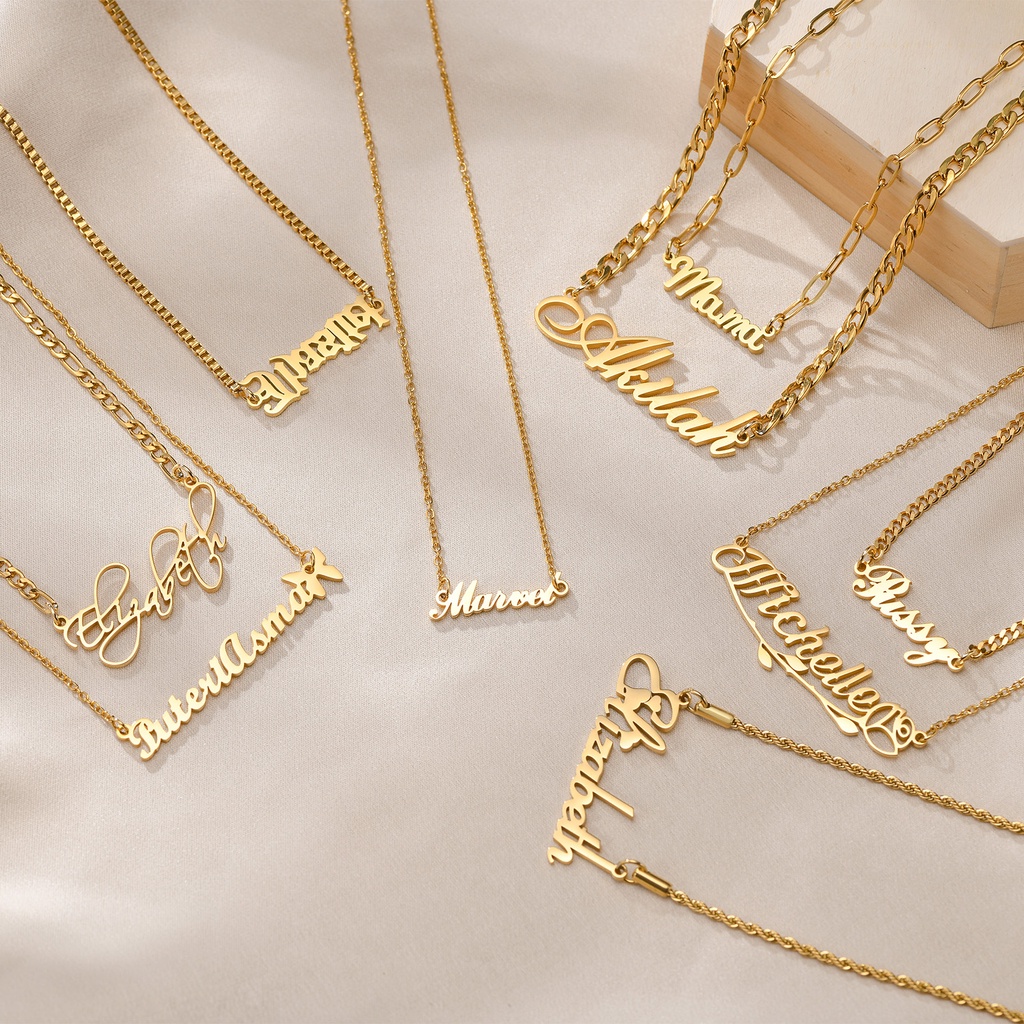 Vnox Personalized Name Necklaces & Pendant,Hypoallergenic & Non ...