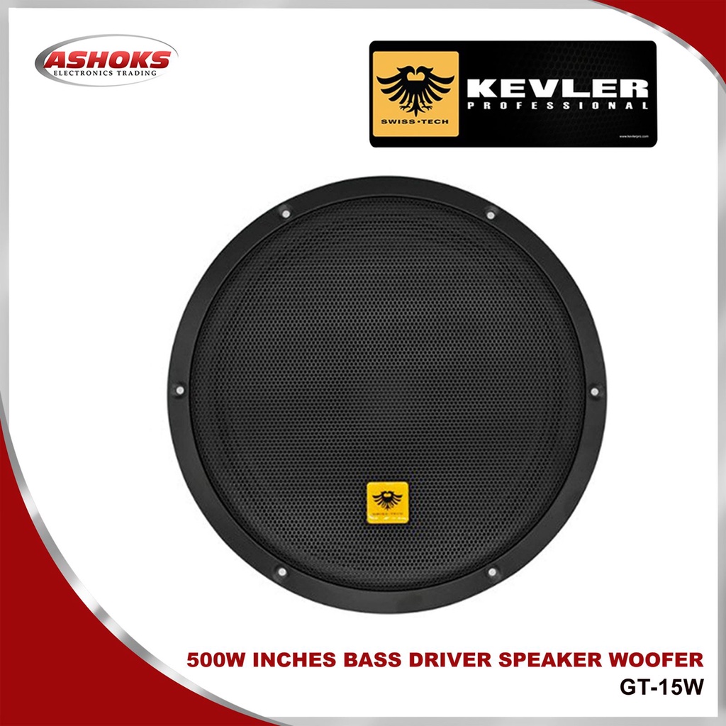 Kevler Professional GT-15W 15 Inches 500 Watts 8 Ohms Woofer Speaker ...