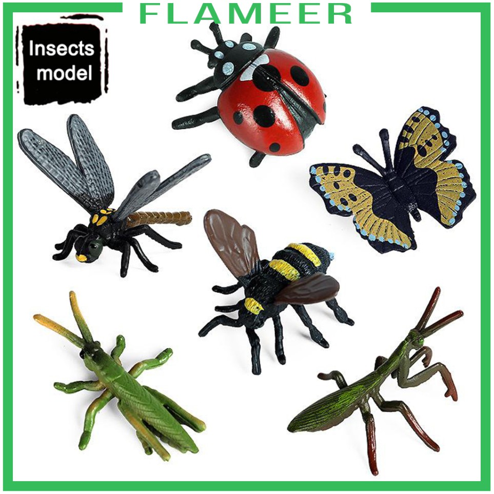 [FLAMEER] 6x Fake Bugs Toy Mini Realistic Toys for Kids Educational ...