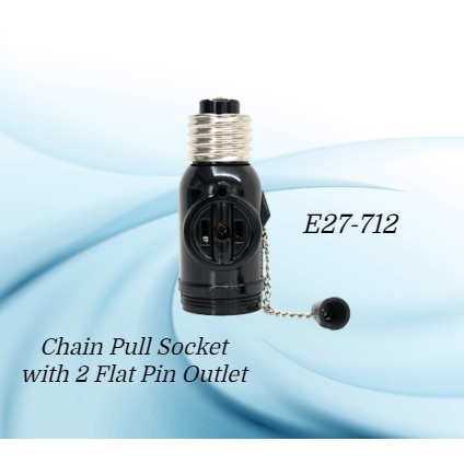 WPT-5391 1pcs Chain Pull Socket with 2 Flat Pin Outlet E27-712 | Shopee ...