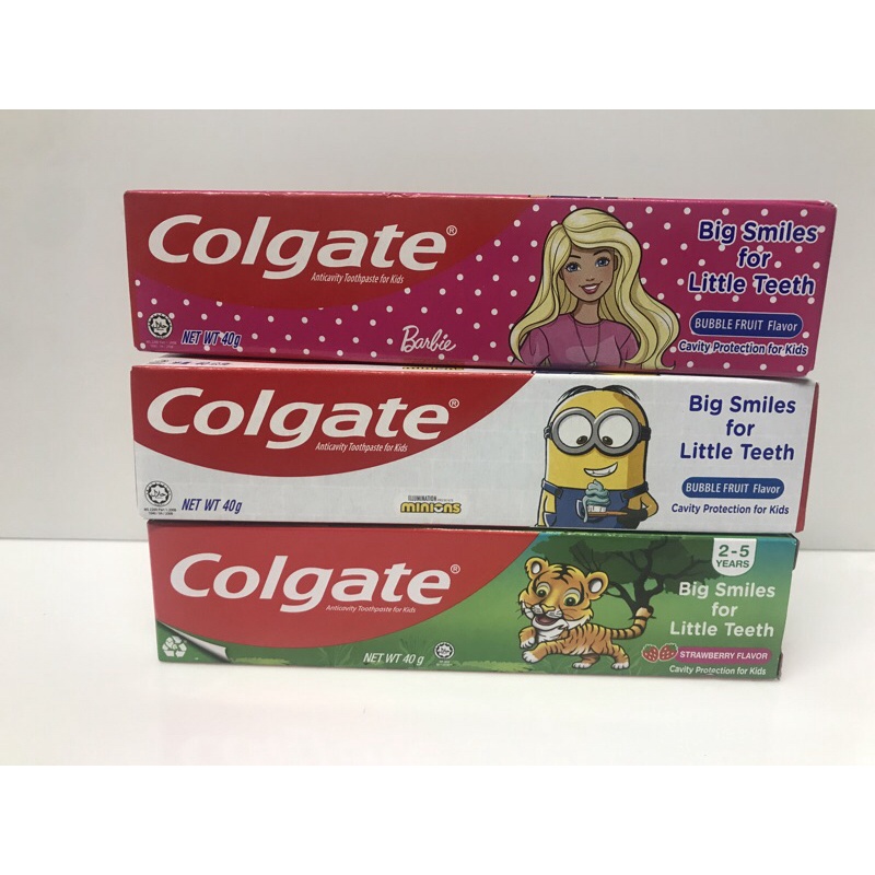 Colgate Anti-Cavity Kids Toothpaste Barbie 40g:Strawberry /Minions ...