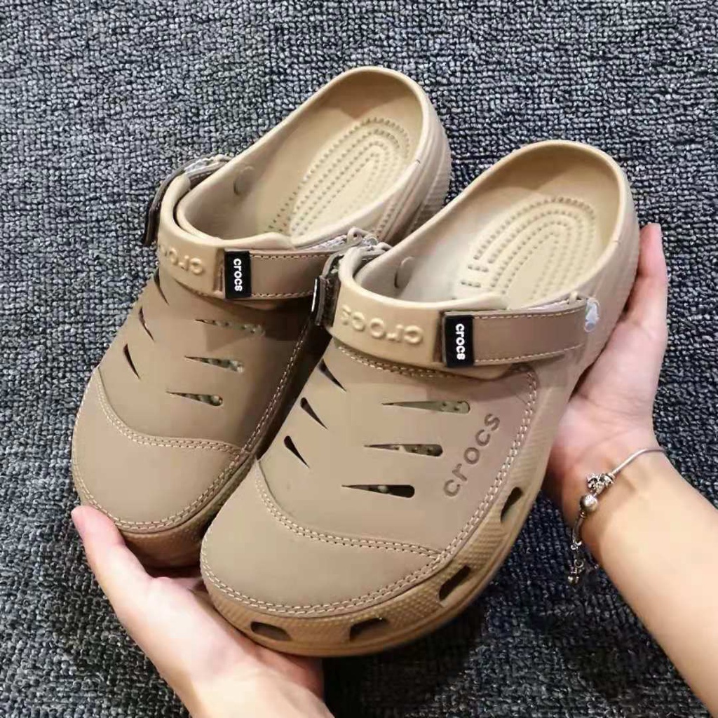 crocs yoken men's casual half-drag sandals men slipper | Shopee Philippines