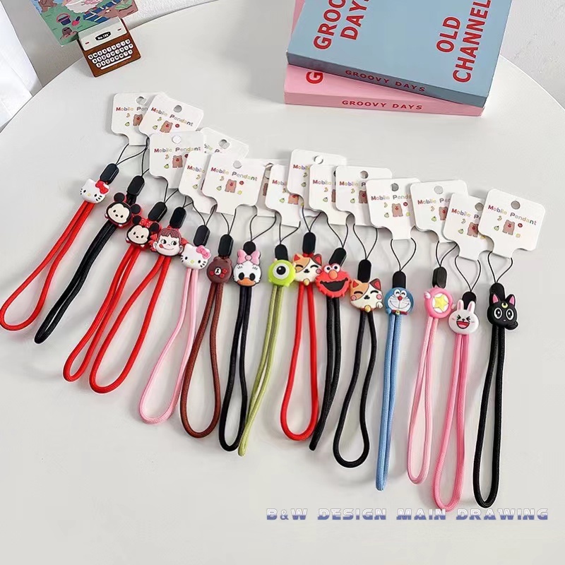 Cartoon series Phone Straps Keychains Phone Universal Chain phone rope ...