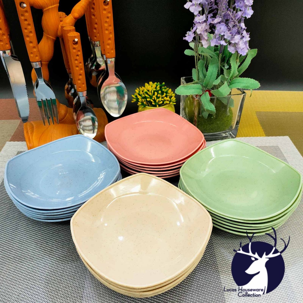(6 in 1) -5.5” WHEAT STRAW SAUCER PLATE (REUSABLE SAUCER PLATE) PLATITO ...
