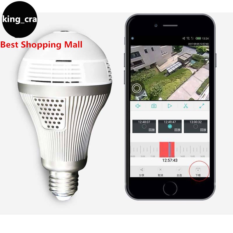 V380 Pro CCTV Camera Light Bulb CCTV Wifi Camera 1080P Wifi Camera A9 ...