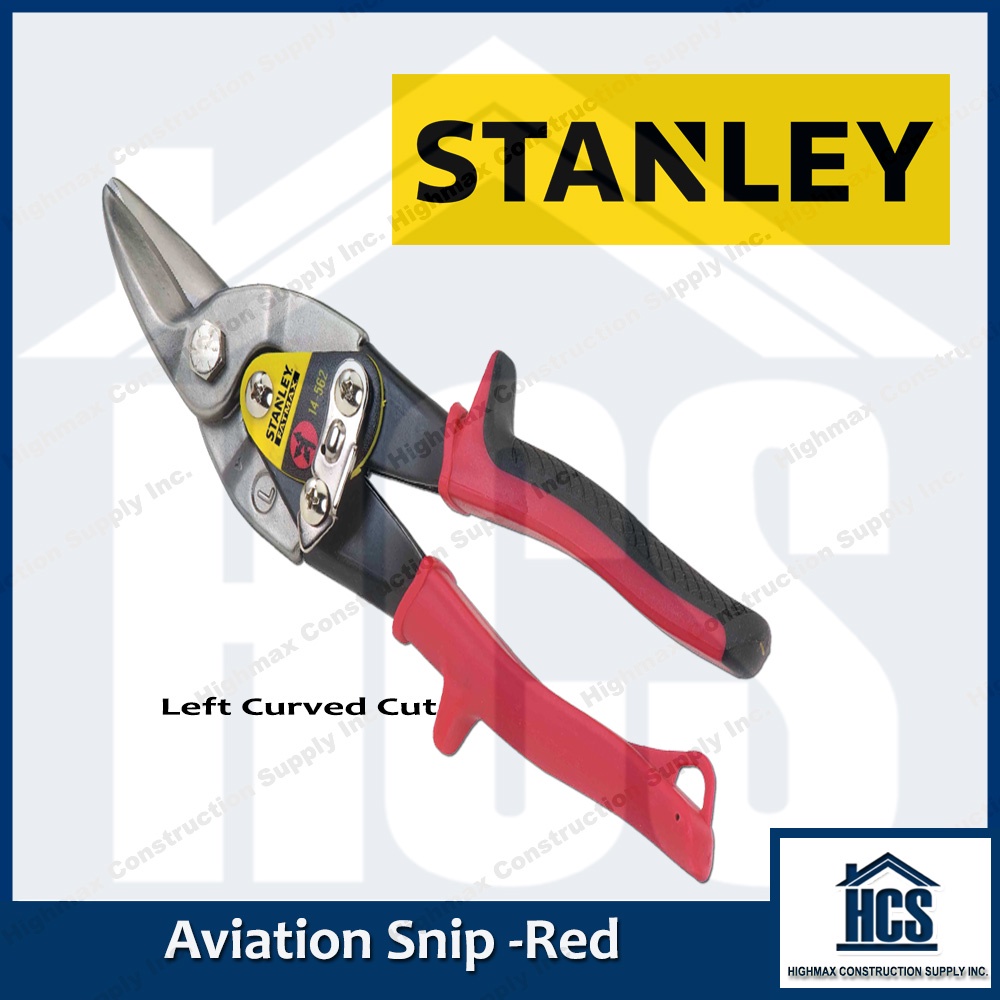 Stanley Aviation Snip Red Left Curved Cut ST14562 | Shopee Philippines