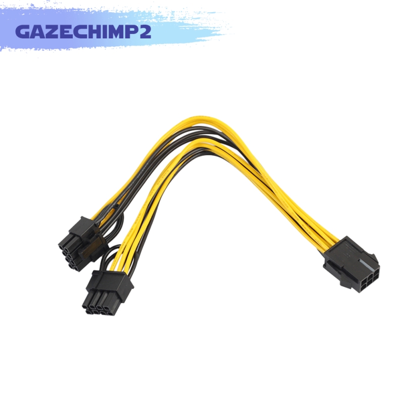 PCI-Express PCIE 6 Pin to 8 (6+2) Pin Video Card Y-Splitter Adapter ...