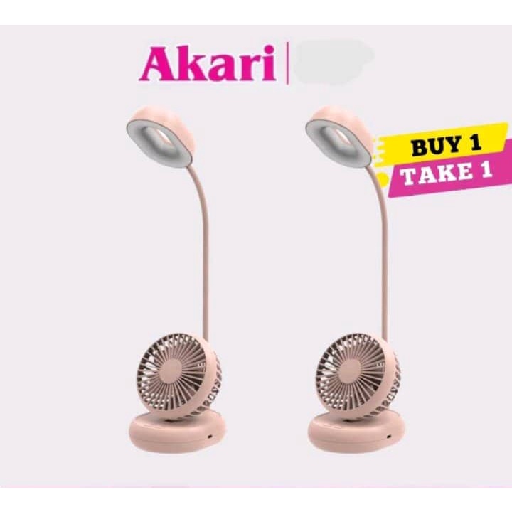 Akari Buy 1 Take 1- 4” Rechargeable Mini LED Desk Lamp Fan - ADL-5032F ...