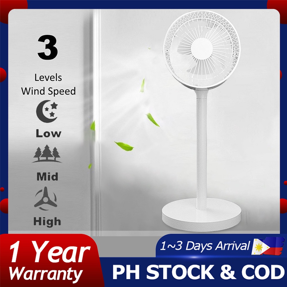 electric fan Pretone circulation floor fan 3-speed adjustable foldable ...