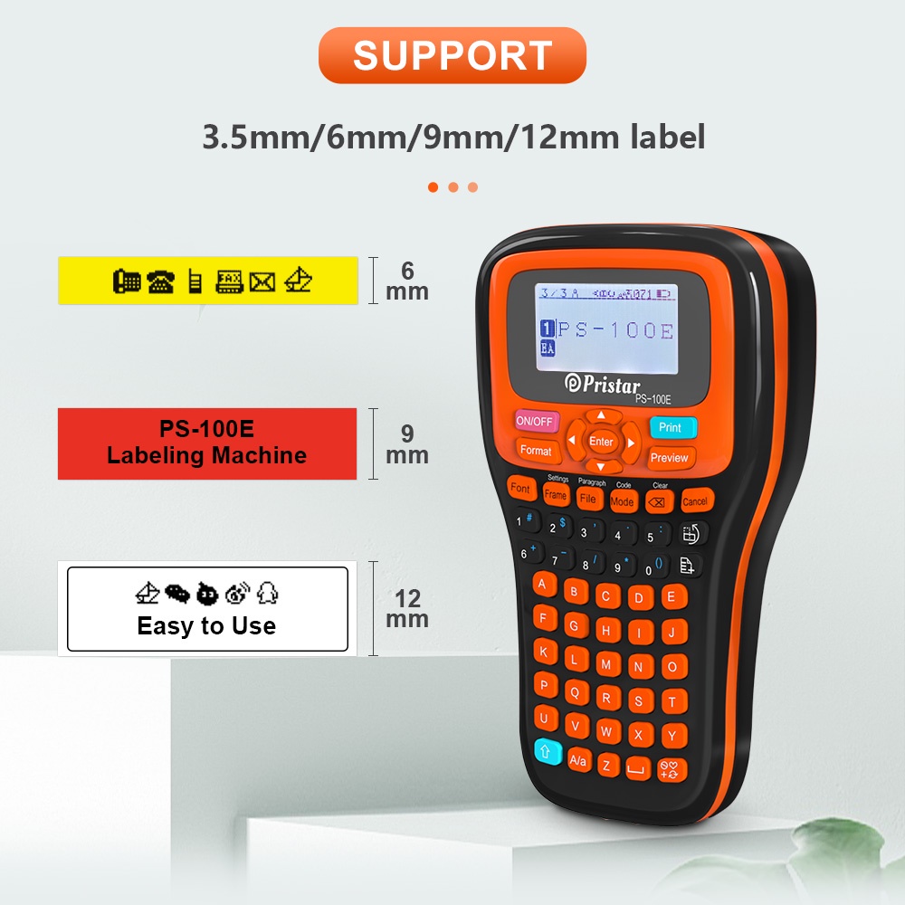 PS-100E Industry Portable Handheld Label Maker C/W Adapter Tool Box ...