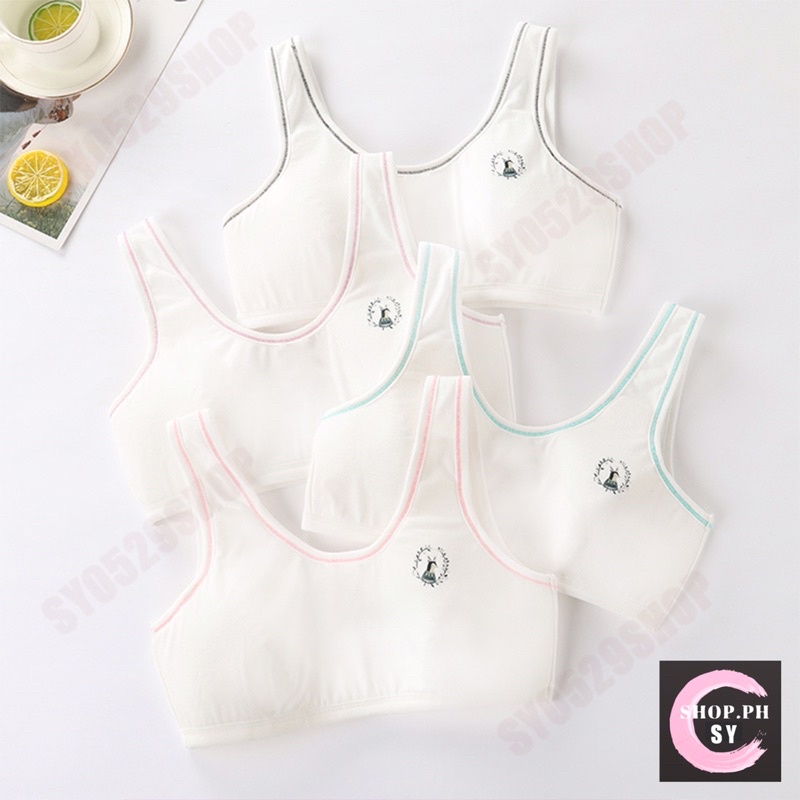 Baby Bra Kids Girls Non Padded White Teens Sando Bra fit 8-12 years old ...