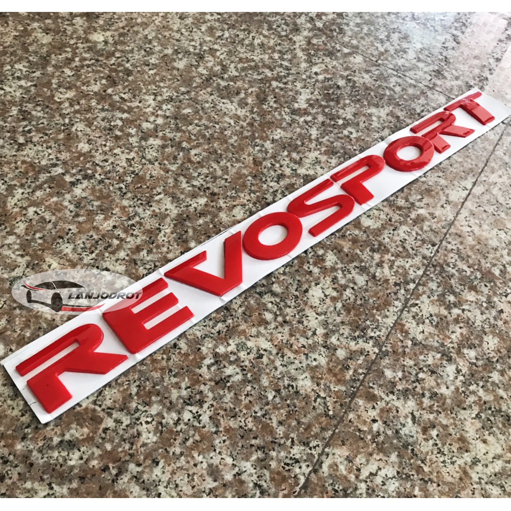 Red 3D Lettering Logo Attached To The Hood Of TOYOTA REVO SPORT ...