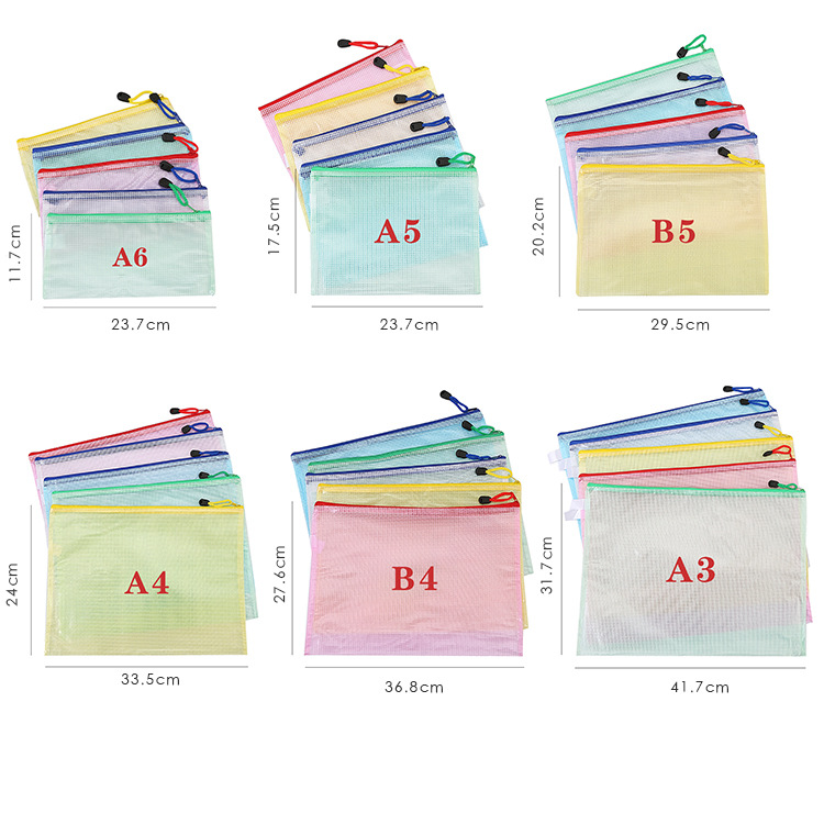 A3 A4 A5 A6 B4 B5 Document Bag Zipper File Pocket Storage Organizer ...