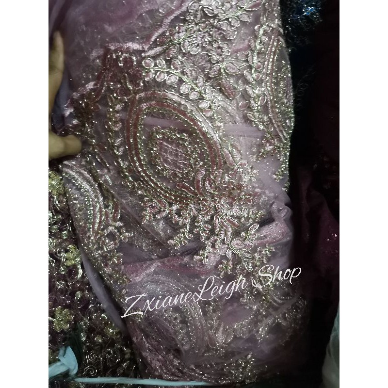 LACE FABRICS FOR GOWN (PINYA, VINES AND SCALOP, 3D DESIGN) Sold per ...