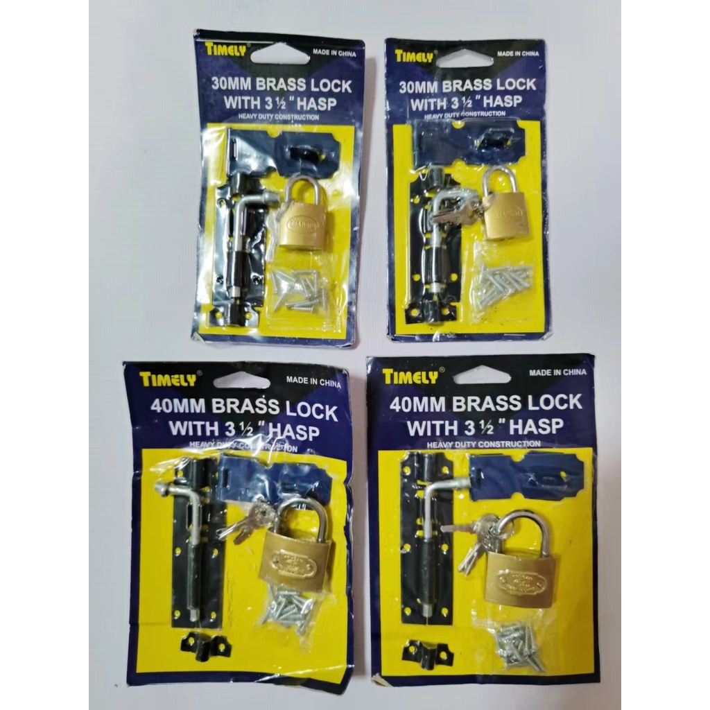 Lock set brass lock with hasp(30mm at 40mm) | Shopee Philippines